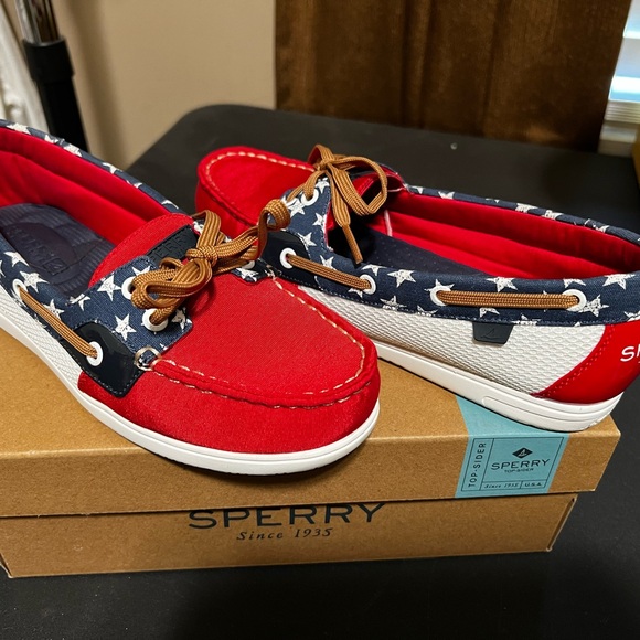 Sperry | Shoes | Sperry Shoresider Red White Blue | Poshmark